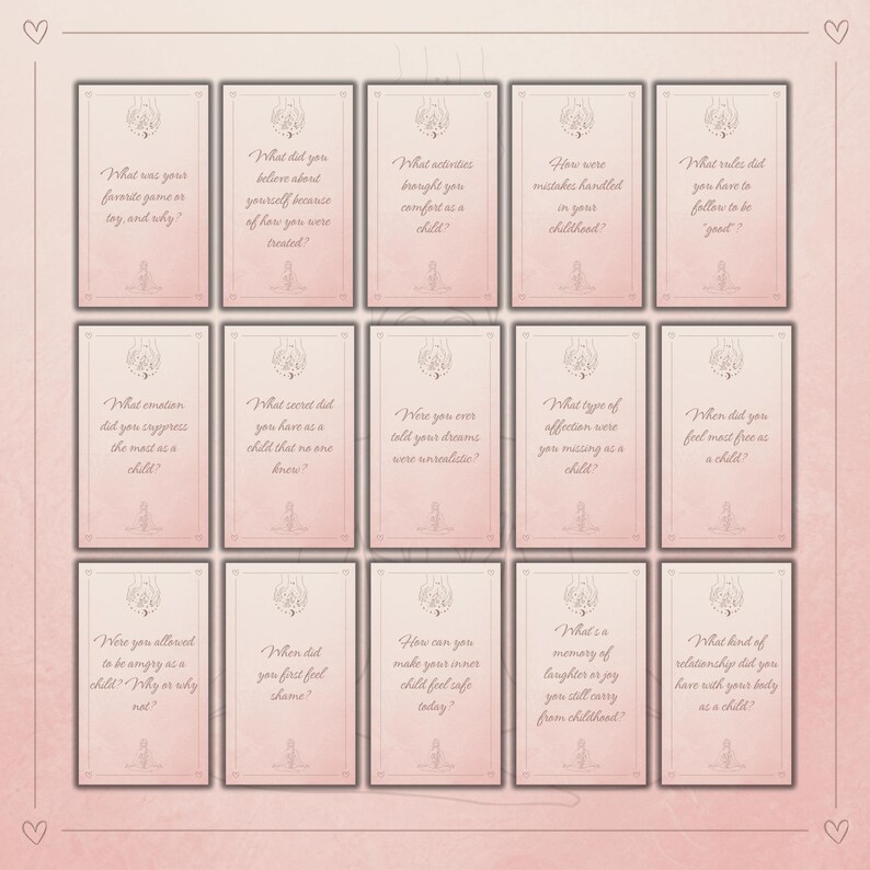 Inner Child Healing Prompt Cards | Self-discovery Amd Emotional Healing ...