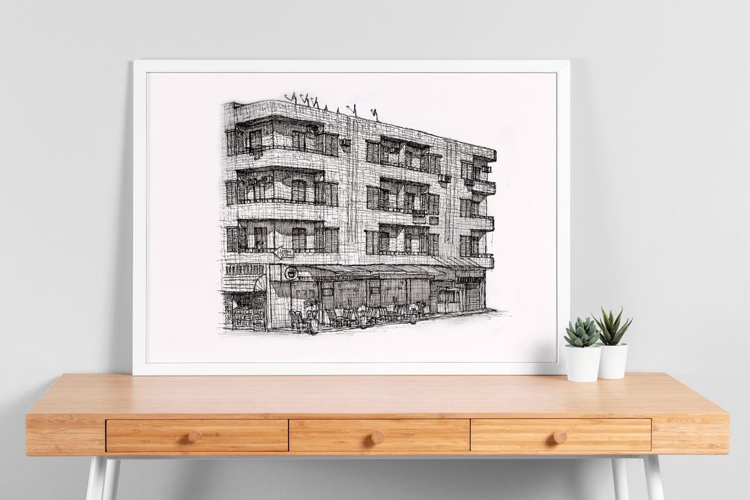 Hand-drawn Cairo Building Sketch | Printable Wall Art | Pen & Ink ...