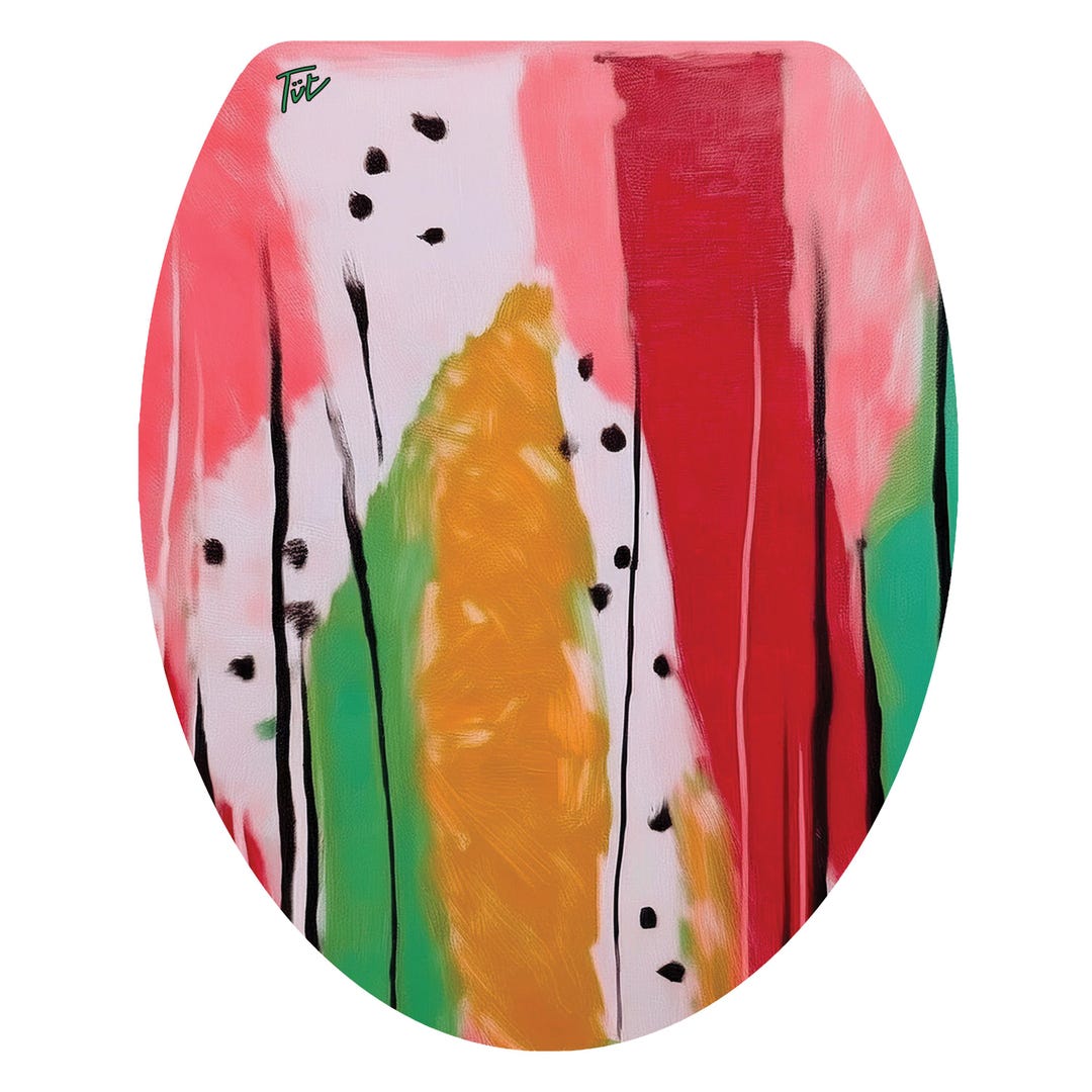 Watermelon Abstract Toilet Lid Sticker, Modern Bathroom Decor - Etsy