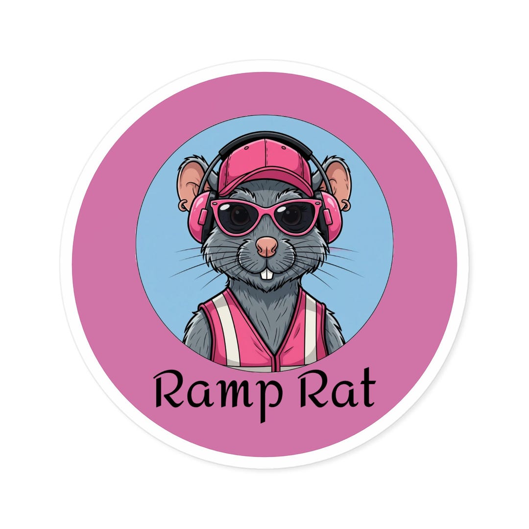 Ramp Rat Vinyl Sticker -funny Airport Worker Cartoon for Toolboxes ...