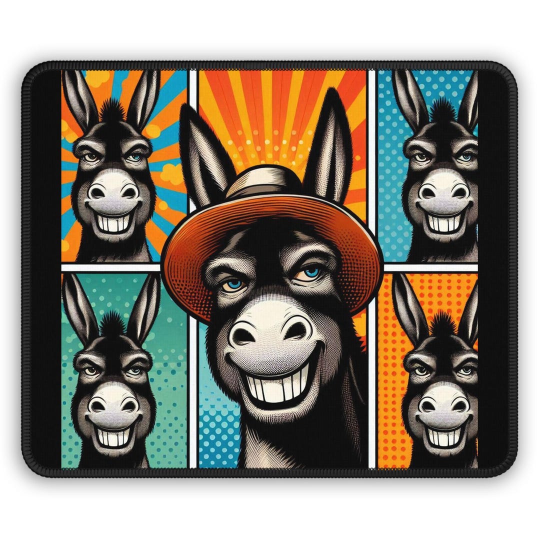 Colorful Donkey Gaming Mouse Pad, Fun Desk Accessory, Gamer Gift ...