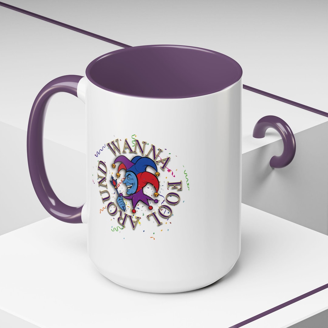 Wanna Fool Around Jester Mascot Valentine Accent Coffee Mug - Etsy