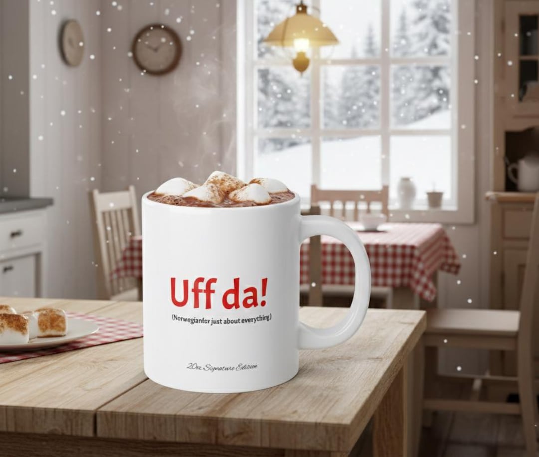 Uff Da Coffee Mug, Norwegian Heritage, 20oz Ceramic Cup - Etsy