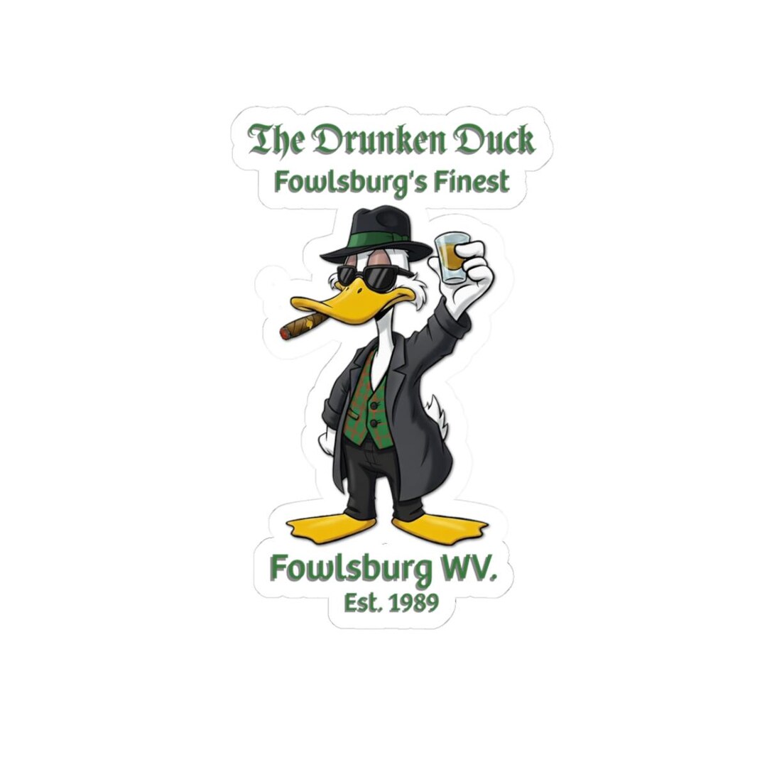 Funny Drunken Duck Sticker: Dive Bar Laptop Decal - Etsy