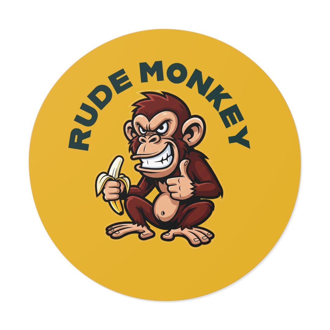 Funny Monkey Sticker: Banana Thumbs-up Vinyl Decal - Primate Humor Gift ...
