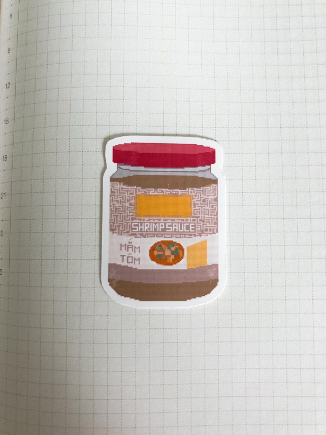 Pixel Shrimp Paste Sticker | Vinyl Sticker, Matte, Laptop Stickers ...