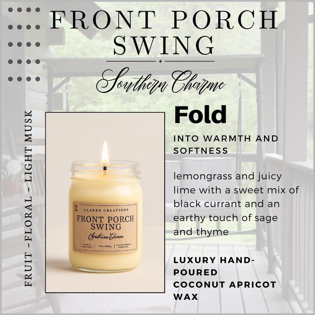 Front Porch Swing Scented Candle: Coconut Apricot Wax, 9oz Mason Jar - Etsy