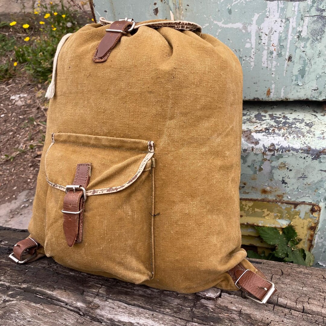 Vintage Soviet "kolobok" Travel Backpack - Etsy