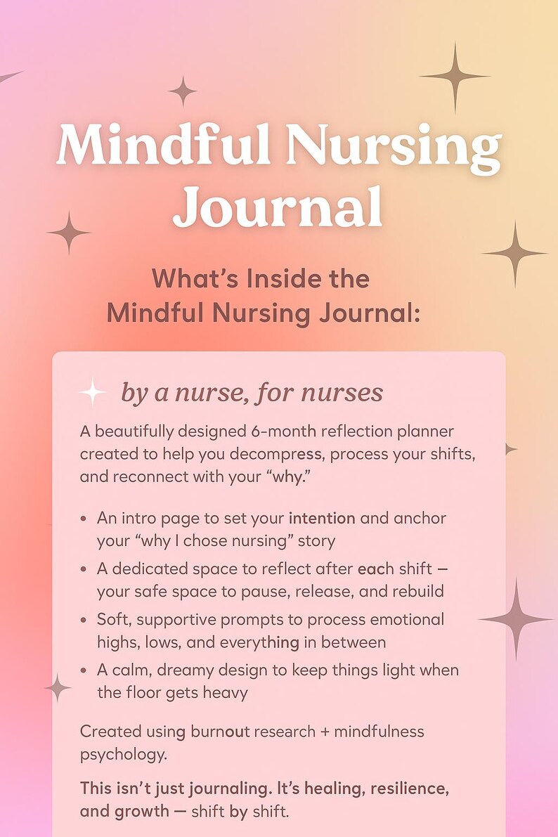 6-month Digital Nurse Shift Journal | Printable Planner for Nurses ...