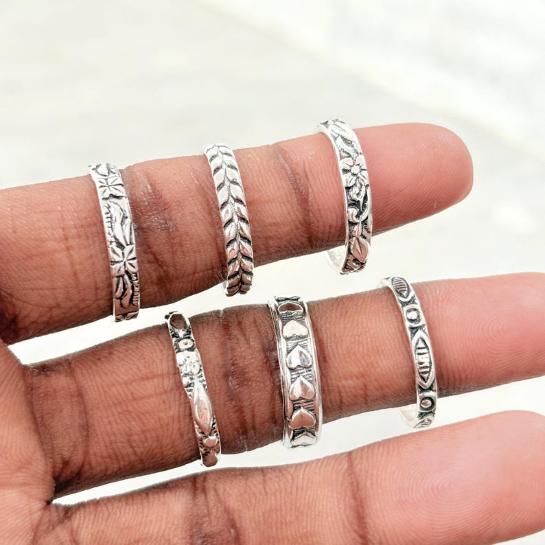 925 Silver Stacking Rings, Midi, Stackers, 6 Styles, Stacking Ring, Gift for Her, Stackable ...