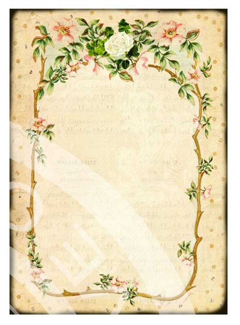 8 Vintage Victorian Flower Rose Frames Postcard Ledge Border French ...