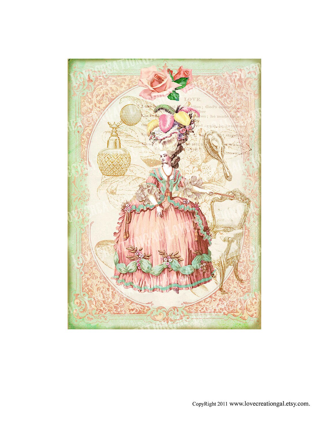 5x7 Printable Art Digital Images Vintage Victorian Rose - Etsy