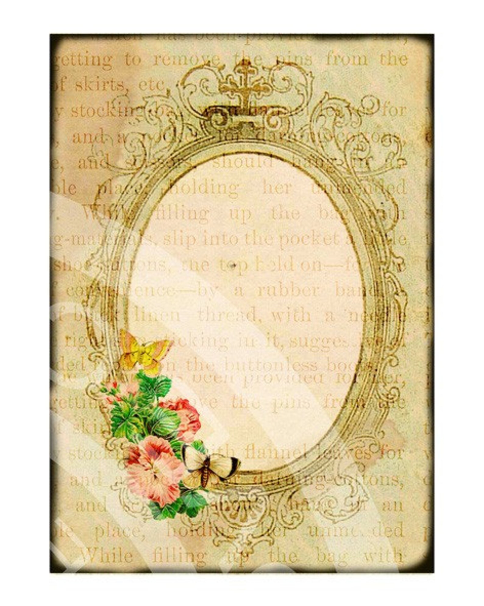 8 Vintage Victorian Flower Rose Frames Postcard Ledge Border French ...