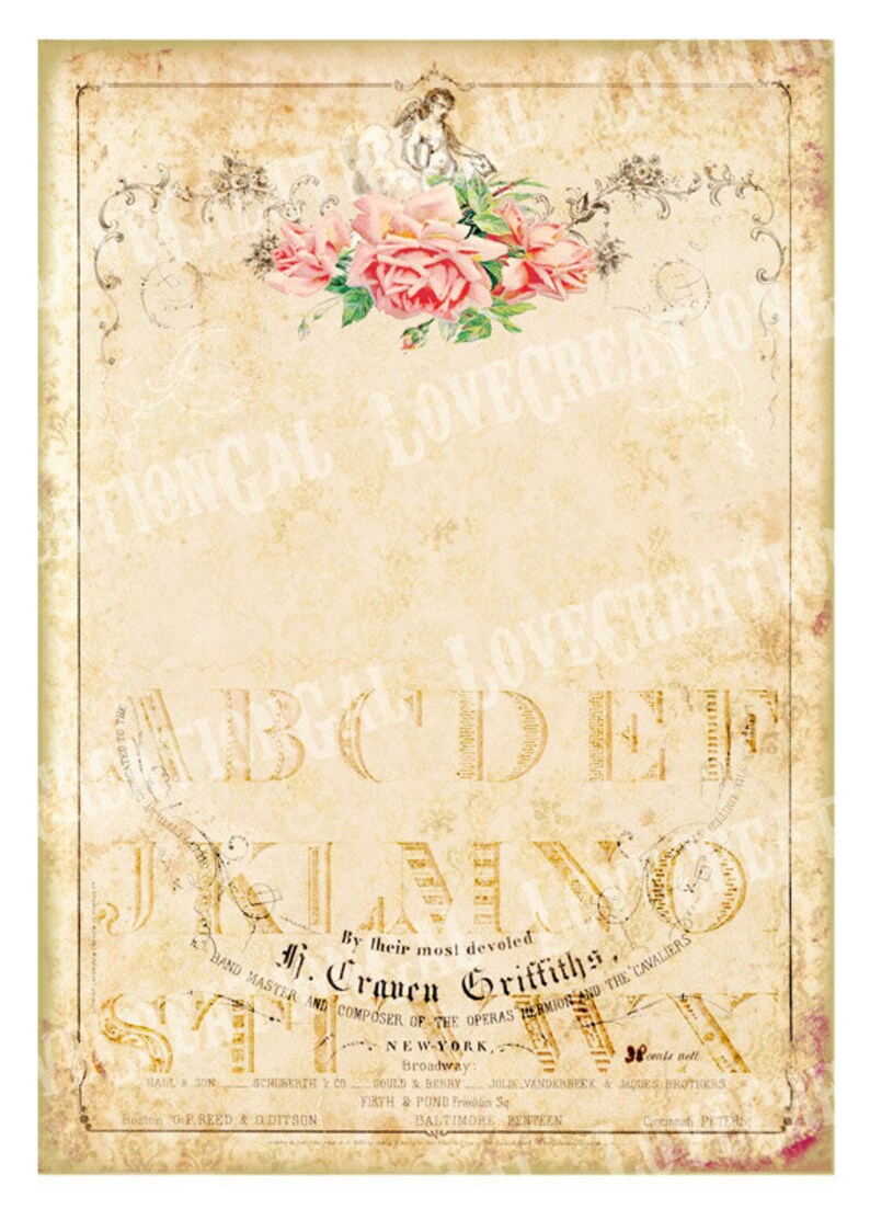 Vintage Victorian Flower Rose Frames Postcard Ledge Border French ...