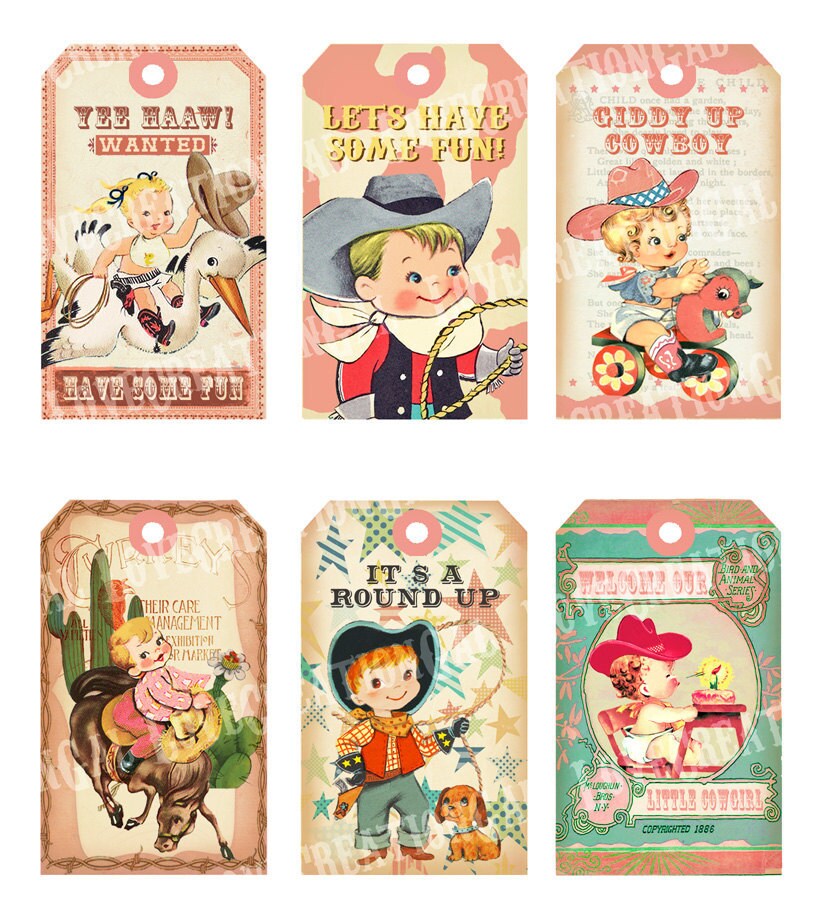 Digital PRINTABLE Vintage Baby Girl COWGIRL Cowboy Shower - Etsy