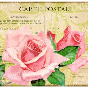 4x5 Vintage Cottage Flower Rose Botanical French Paris ATC Background ...