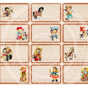 Vintage Cowboy Cowgirl West Wild Birthday Easter Tea Party Children ...