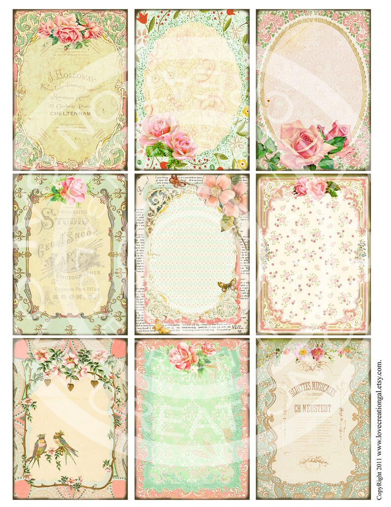 Vintage Victorian Flower Rose Handmade Postcard Ledge Border - Etsy