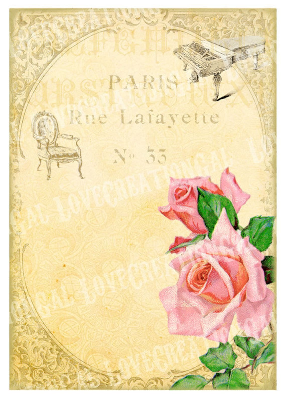 Vintage Victorian Flower Rose Frames Postcard Ledge Border - Etsy
