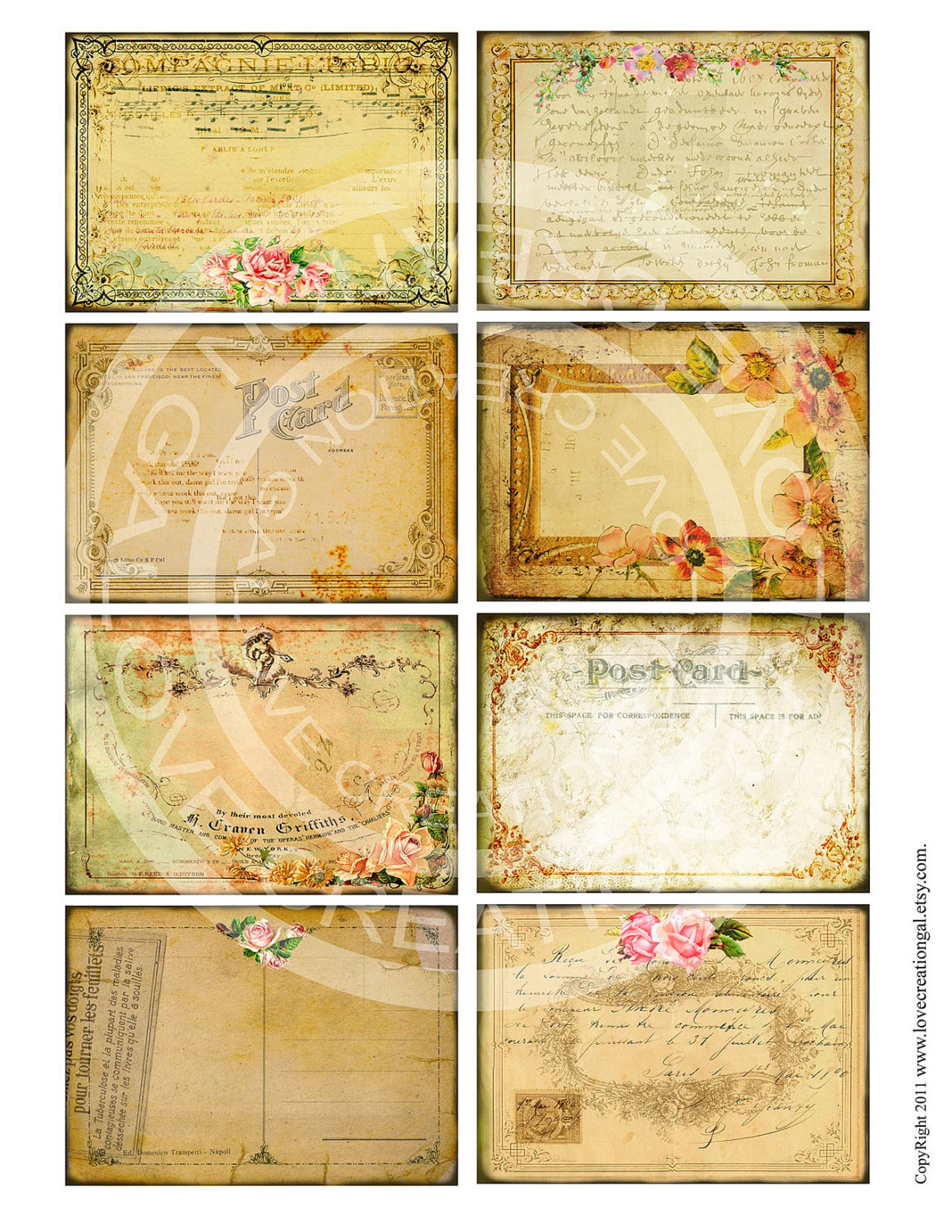 Vintage Victorian Box Jar Labels Flower Rose Frames Postcard Ledge ...