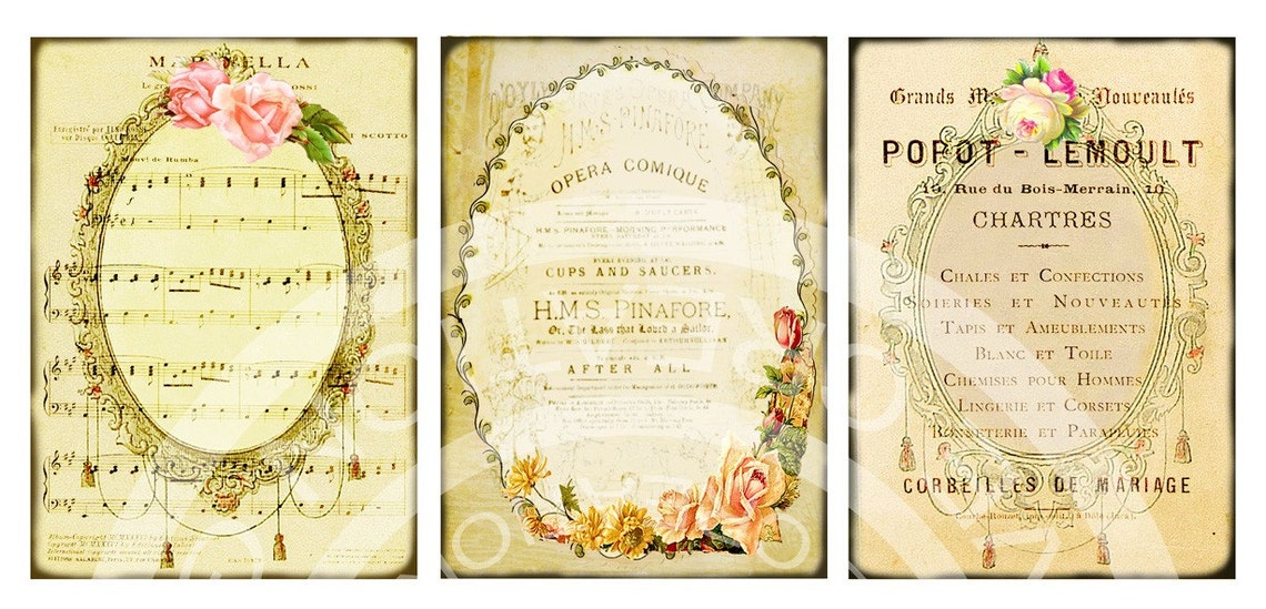 8 Vintage Victorian Flower Rose Frames Postcard Ledge Border - Etsy