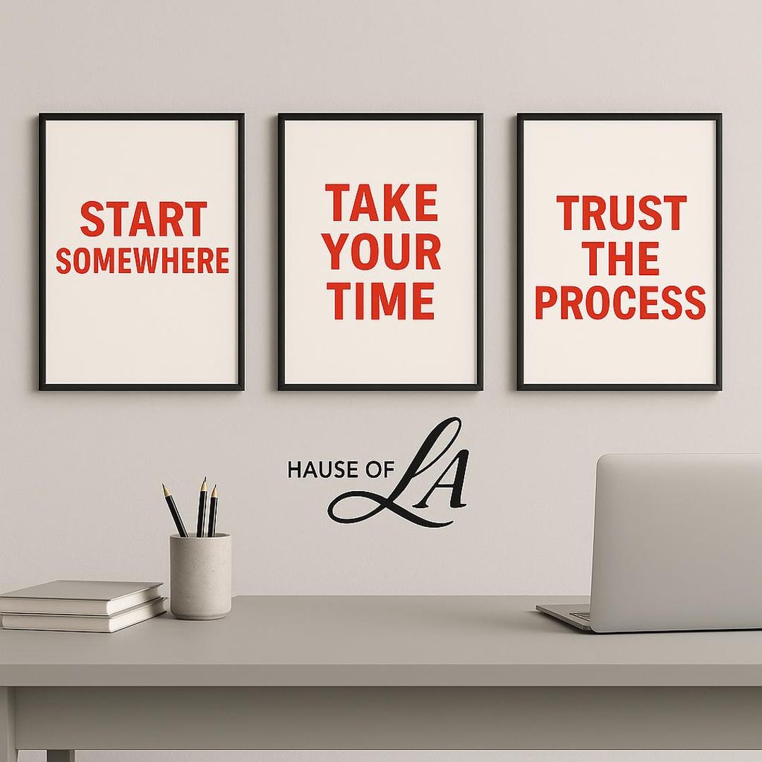 Minimalist Red Motivational Print Set (3-pack Digital Download) - Etsy