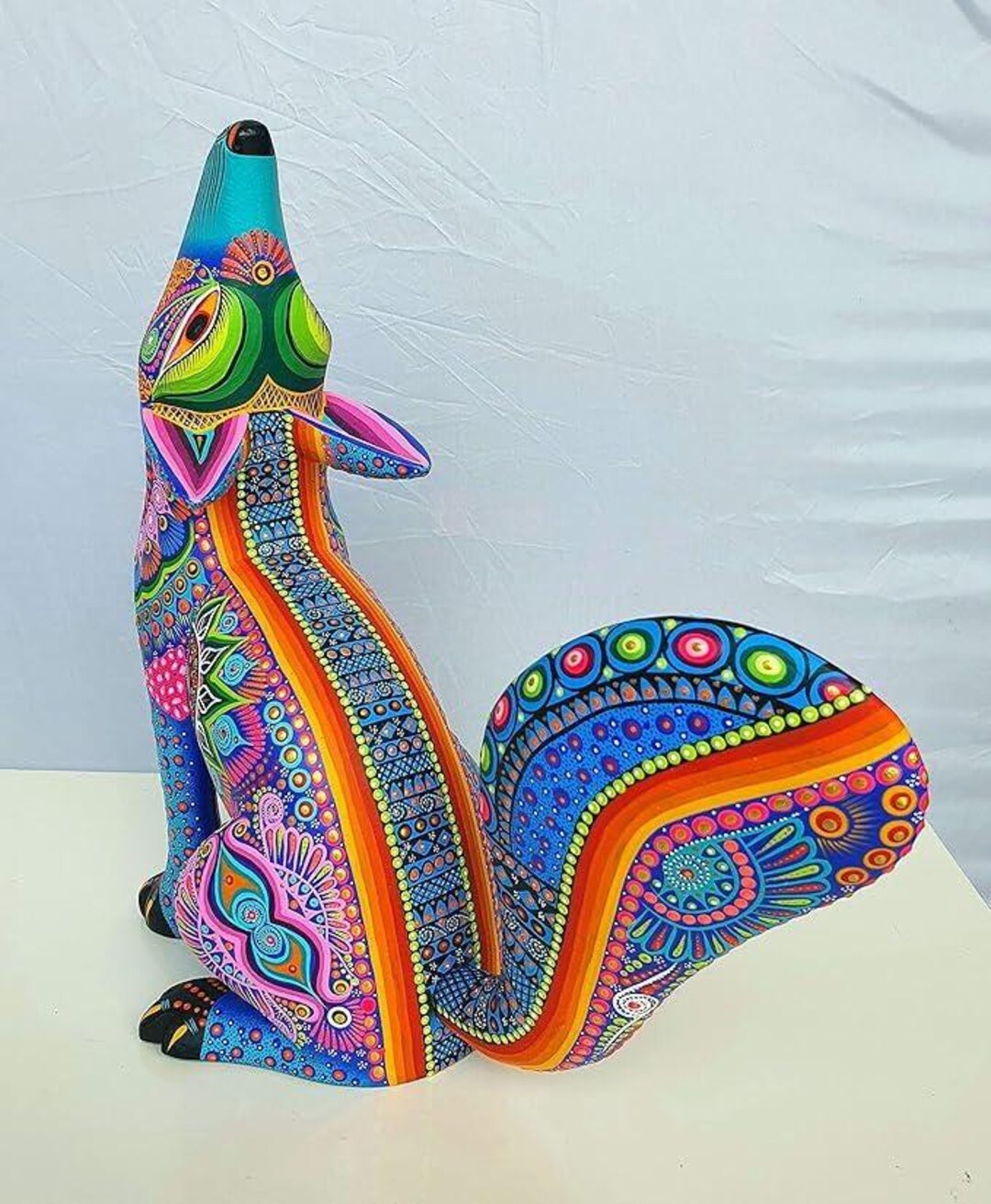 Mexican Alebrije Masterpiece Howling Coyote Wood Carving Handcrafted ...