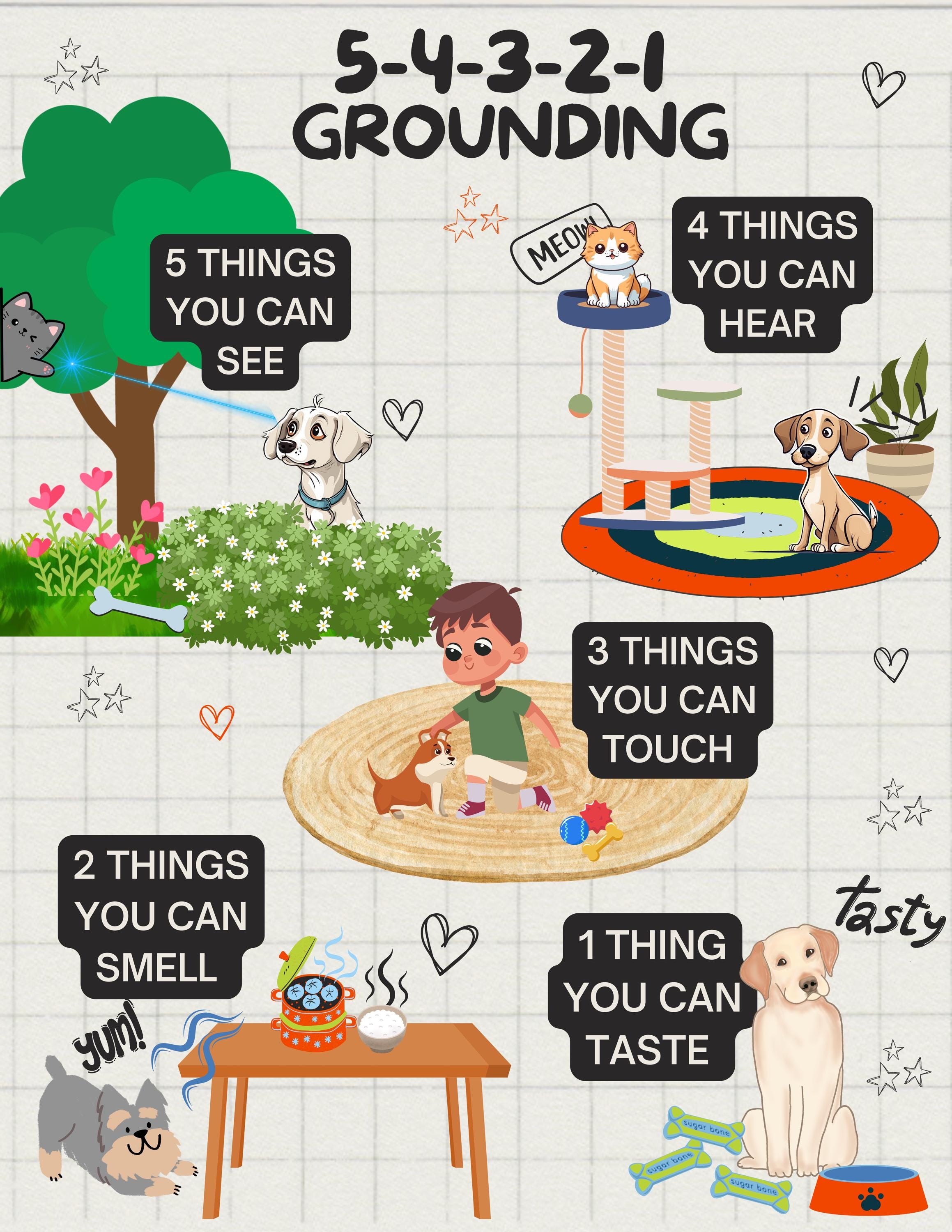 5-4-3-2-1 Grounding Exercise for Kids – Printable Mindfulness Tool - Etsy