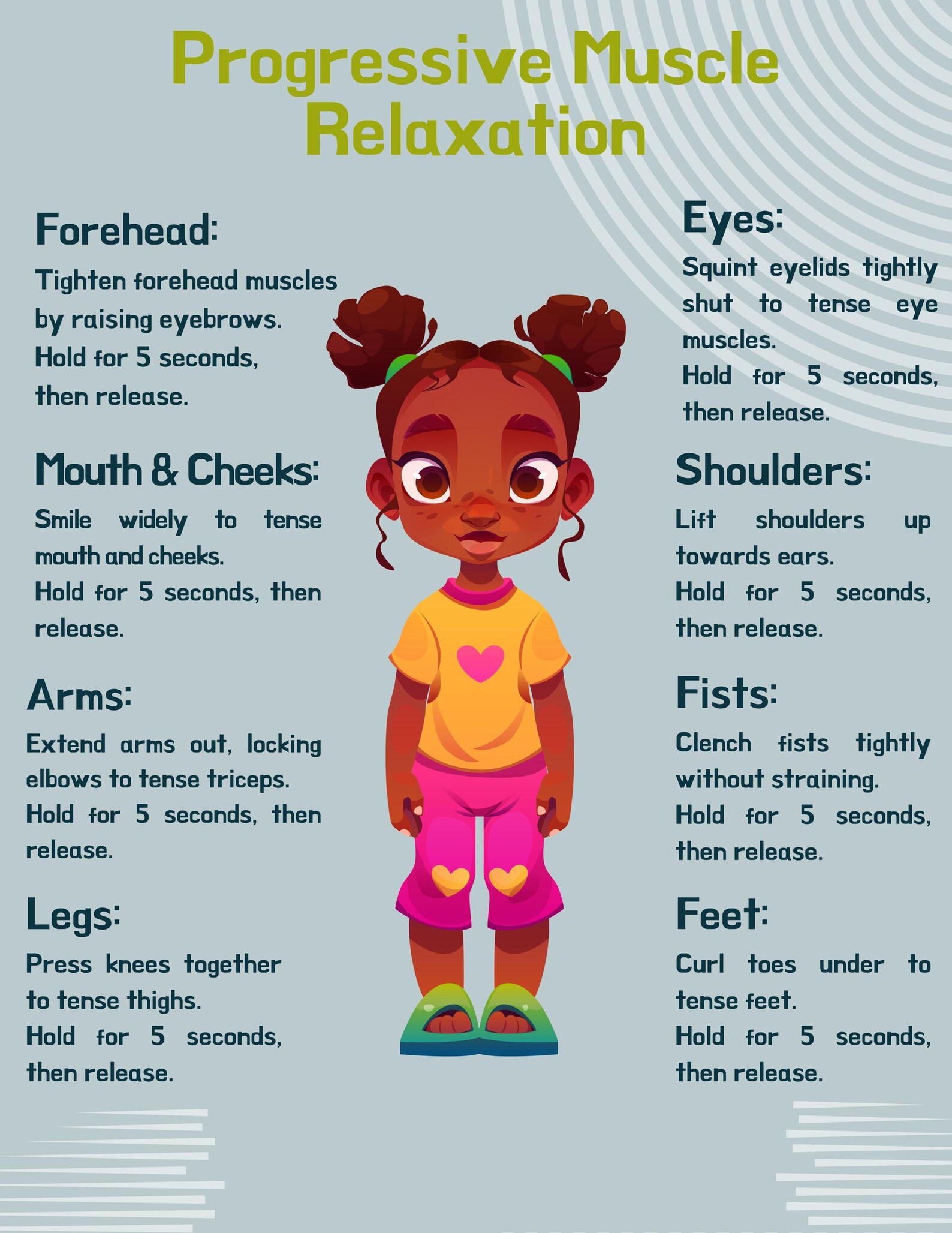 Progressive Muscle Relaxation Coping for Kids – Printable Therapy Tool ...