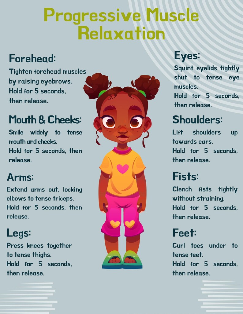 Progressive Muscle Relaxation Coping for Kids – Printable Therapy Tool ...