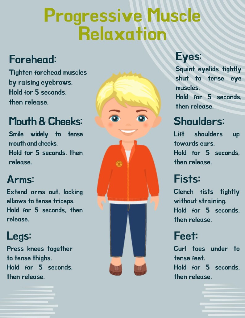 Progressive Muscle Relaxation Coping for Kids – Printable Therapy Tool ...