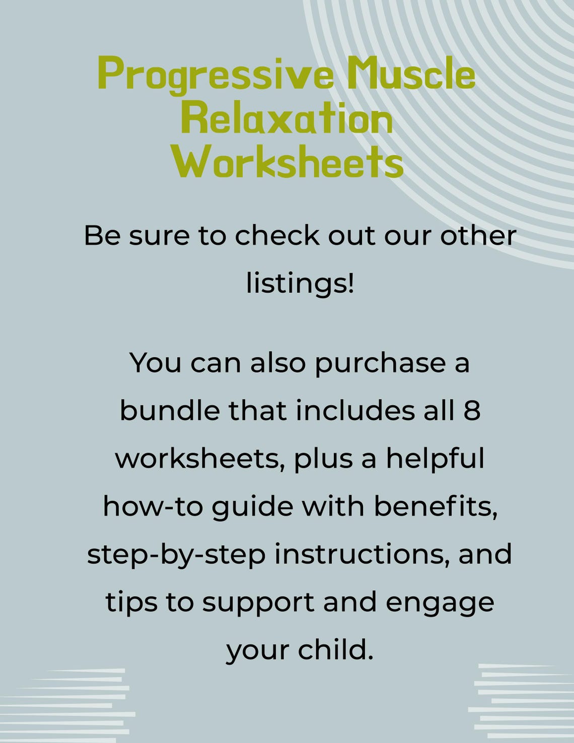 Progressive Muscle Relaxation Coping for Kids – Printable Therapy Tool ...