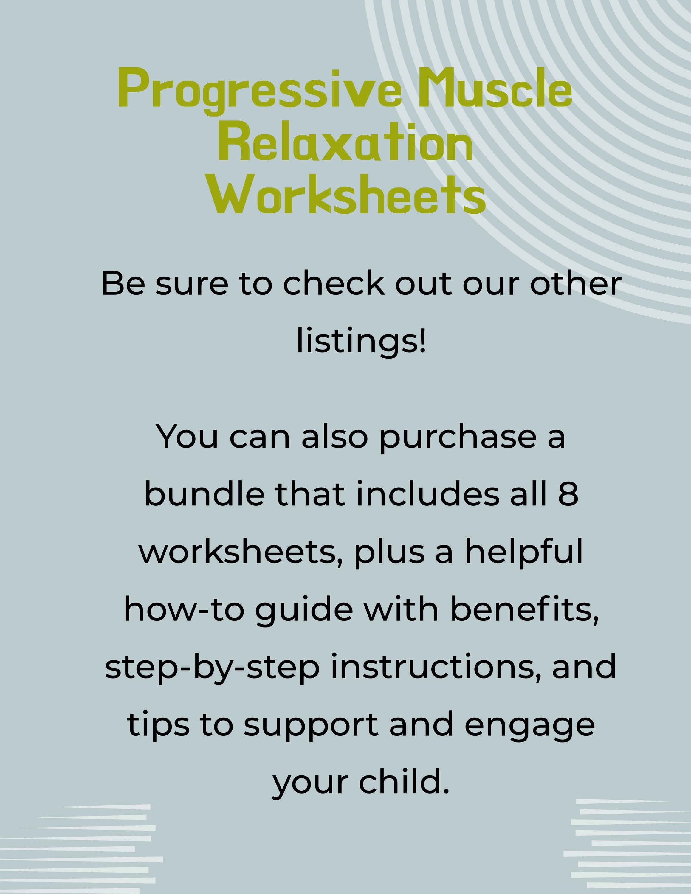 Progressive Muscle Relaxation Coping for Kids – Printable Therapy Tool ...