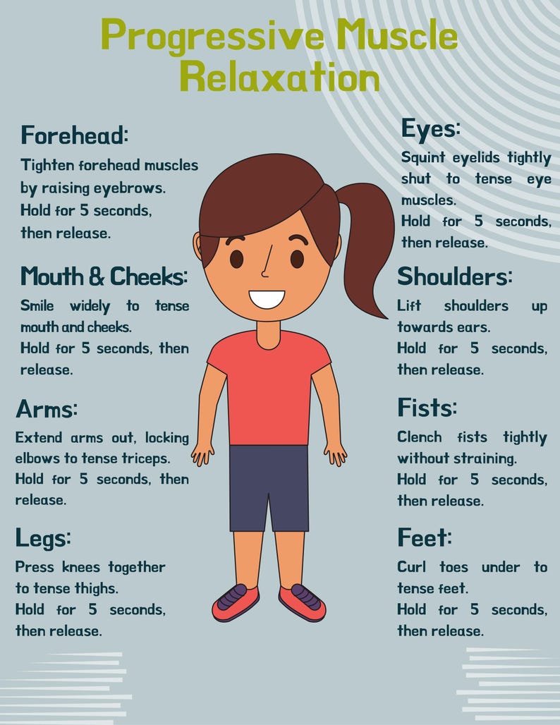 Bundle** Progressive Muscle Relaxation Coping for Kids – 8 Printable ...