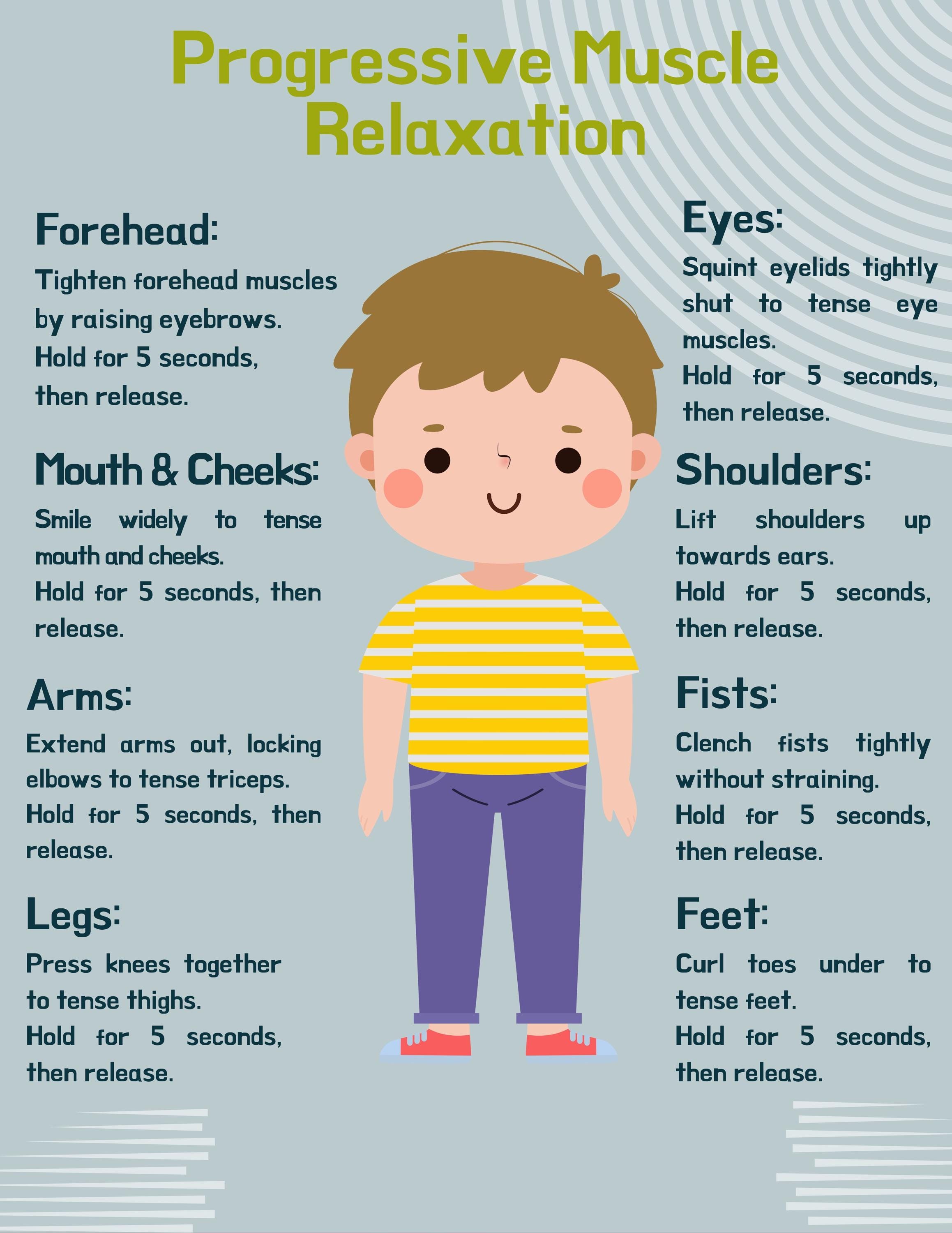 Progressive Muscle Relaxation Coping for Kids – Printable Therapy Tool ...