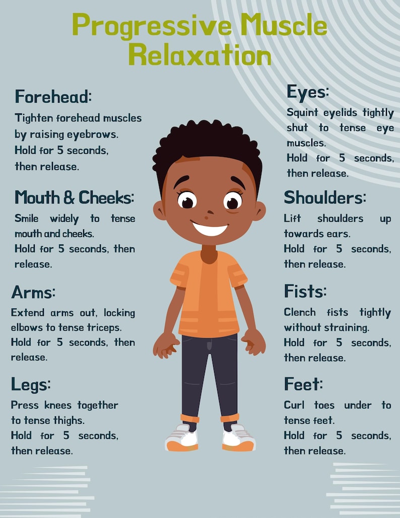 Progressive Muscle Relaxation Coping for Kids – Printable Therapy Tool ...