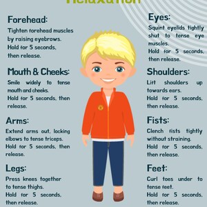 Progressive Muscle Relaxation Coping for Kids – Printable Therapy Tool ...