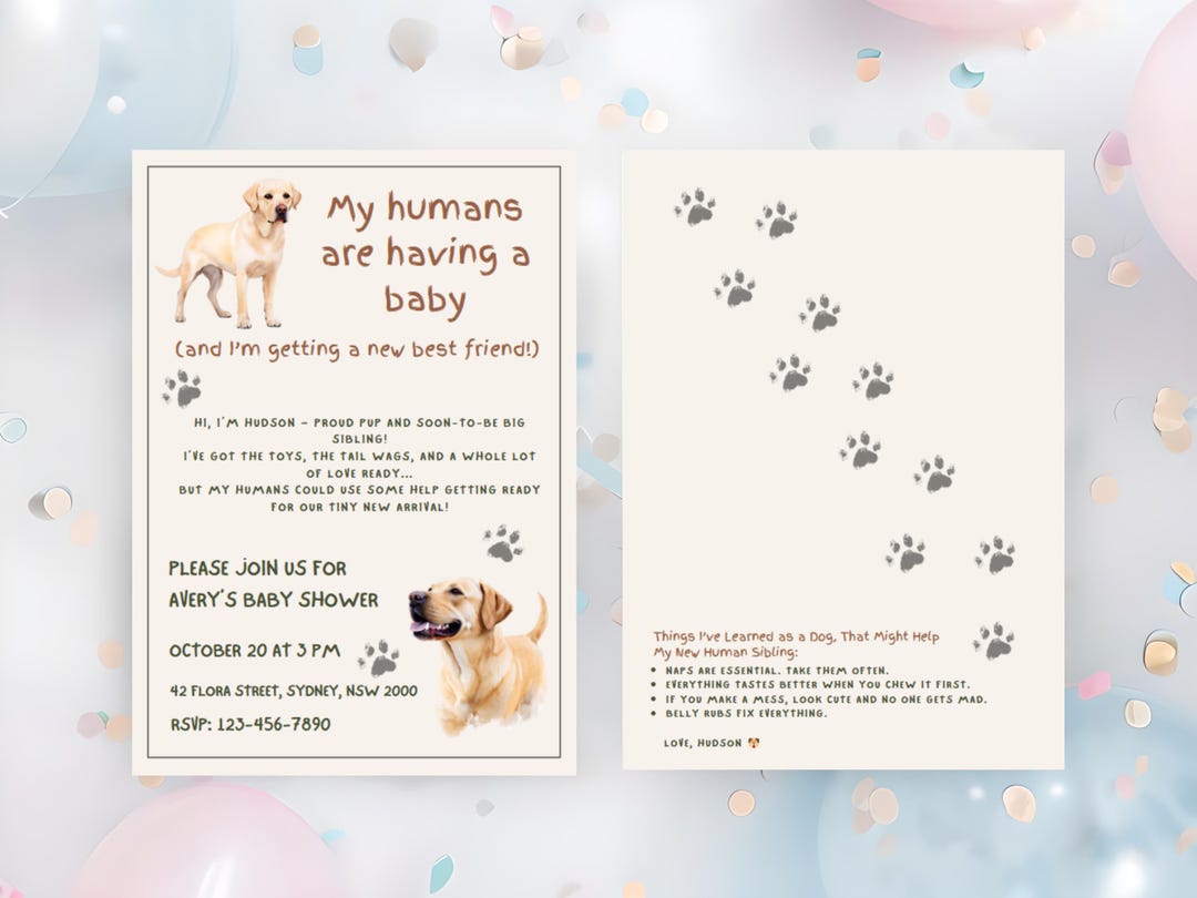 Cute Dog Baby Shower Invitation | Puppy Theme Baby Shower Invite ...