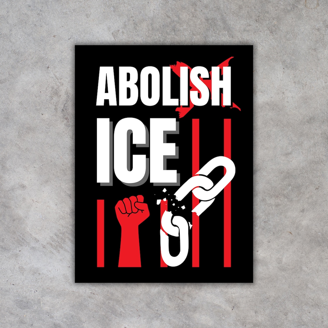 PROTEST Sign Abolish ICE Printable Protest Sign Anti Trump Poster Hands ...
