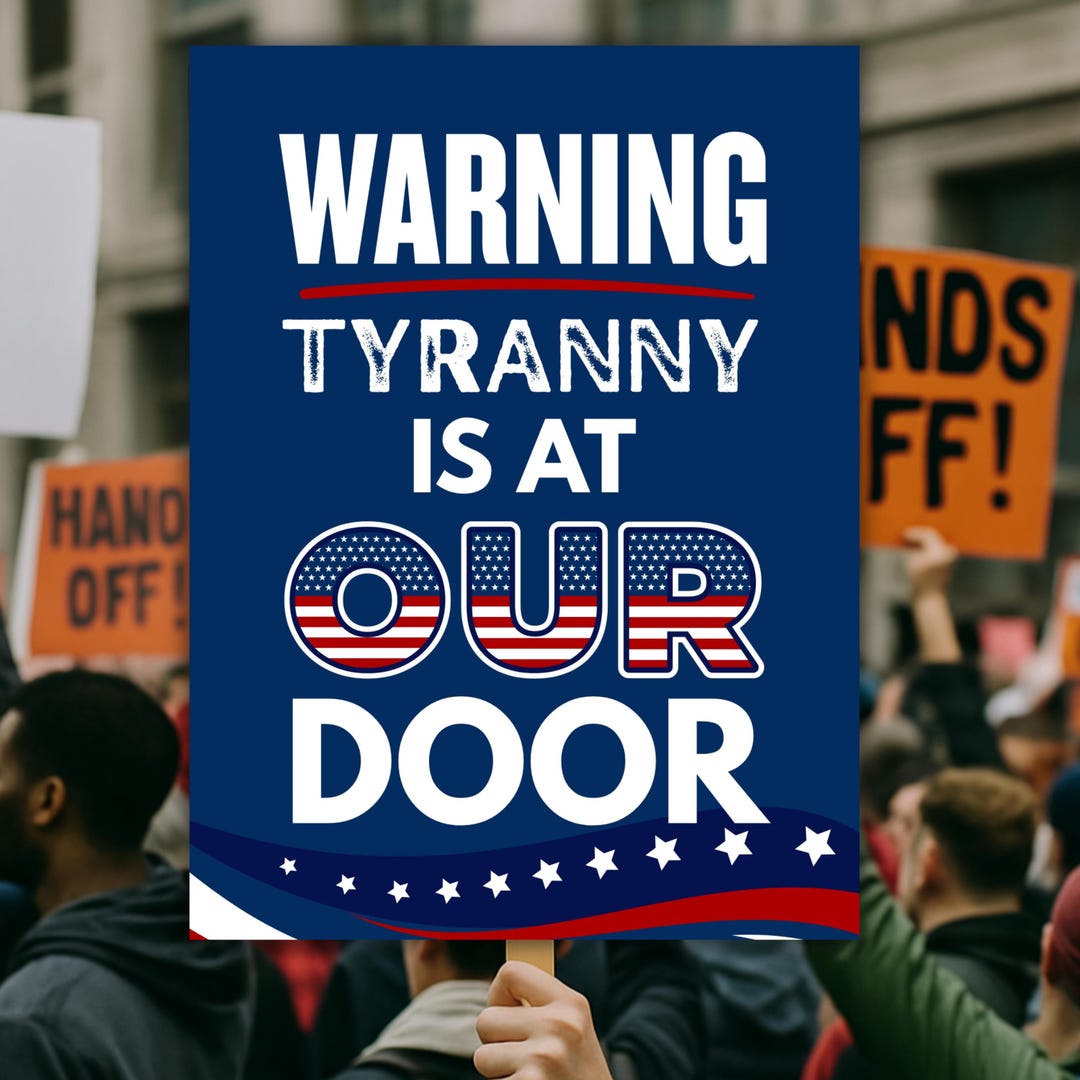 Anti Tyranny Protest Sign: Anti Trump Protest Poster for No Kings Rally ...
