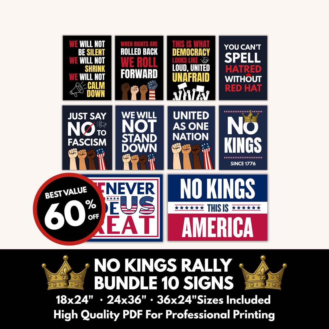 Anti-trump Protest Sign Mega Bundle: Pro-democracy Rally Posters ...