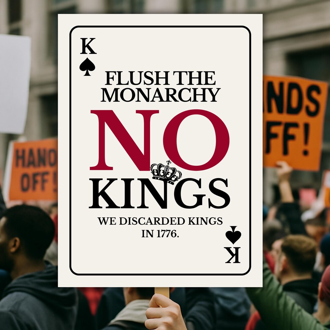 No Kings Protest Sign: Anti-trump Rally Poster (digital Download) - Etsy
