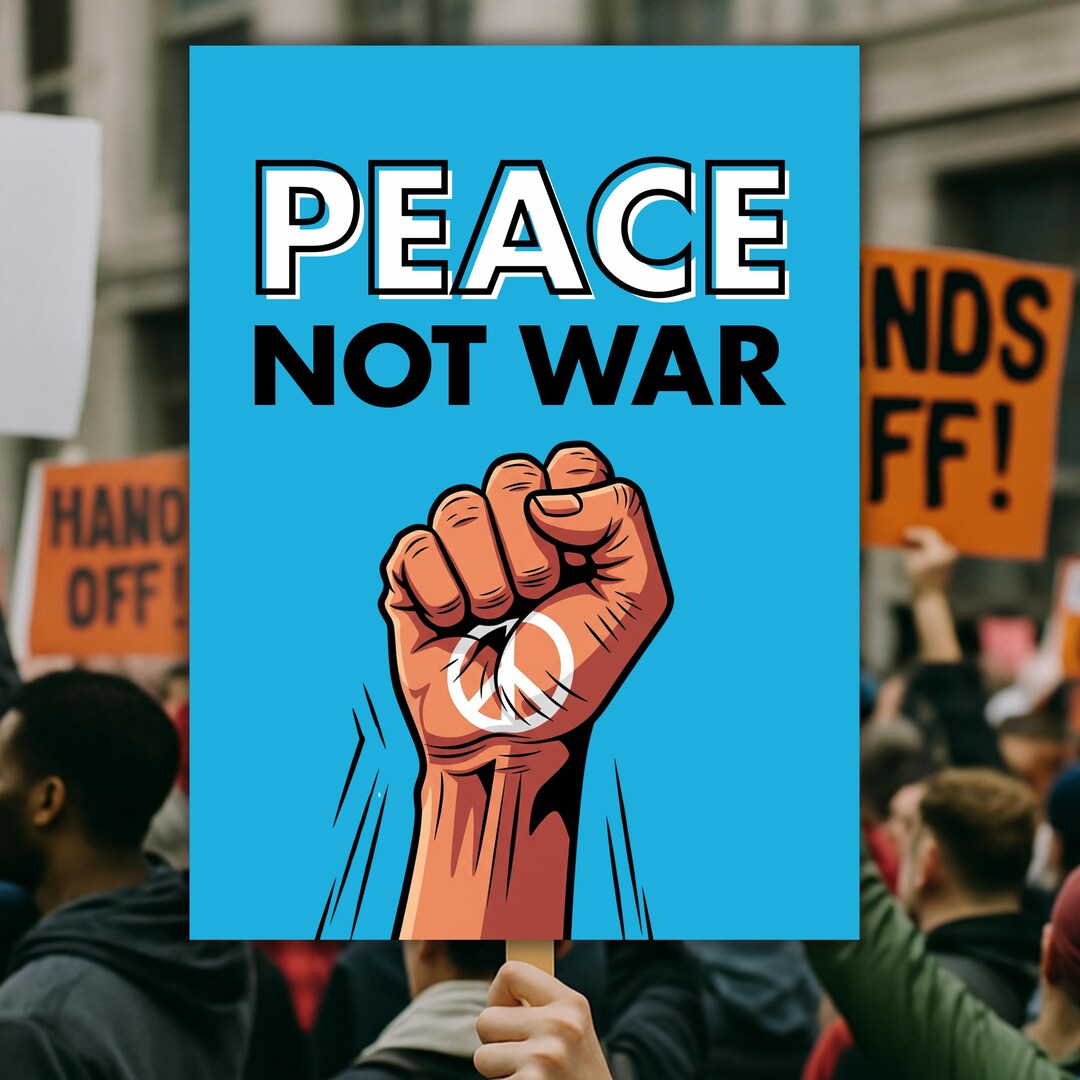 Peace Not War Protest Sign: Anti-trump Art (digital Download) - Etsy