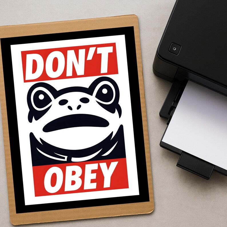 Portland Frog Don't Obey Protest Sign: Anti Trump Rally Poster for No ...