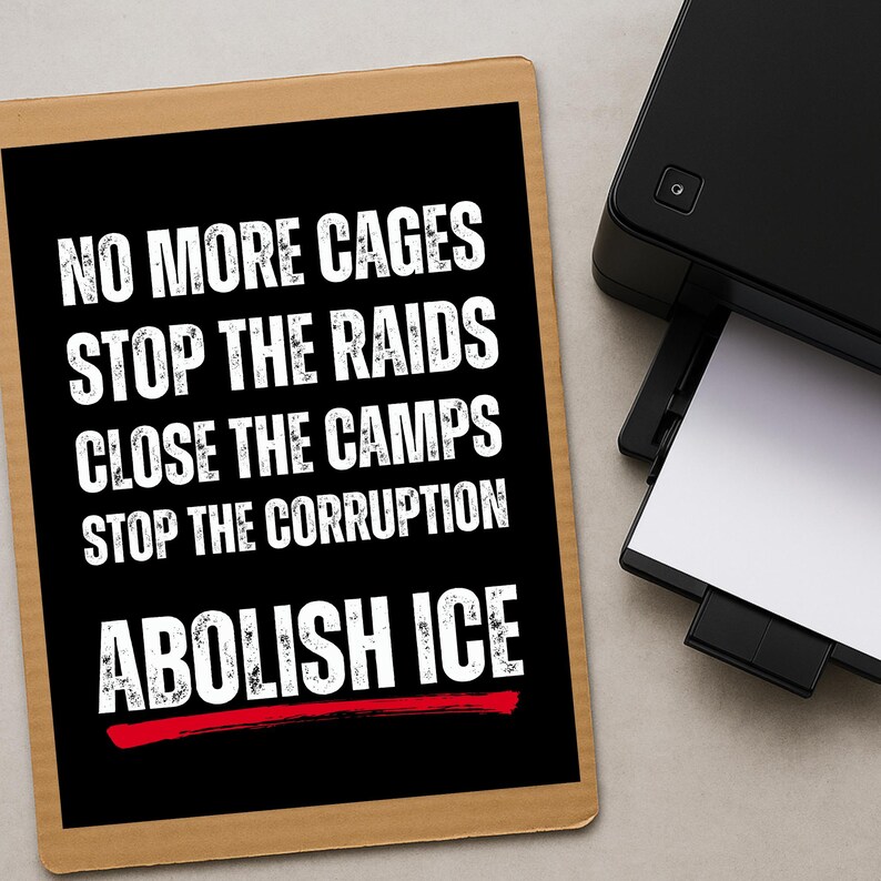 Abolish ICE Protest Sign: Political Activist Rally Art (digital ...