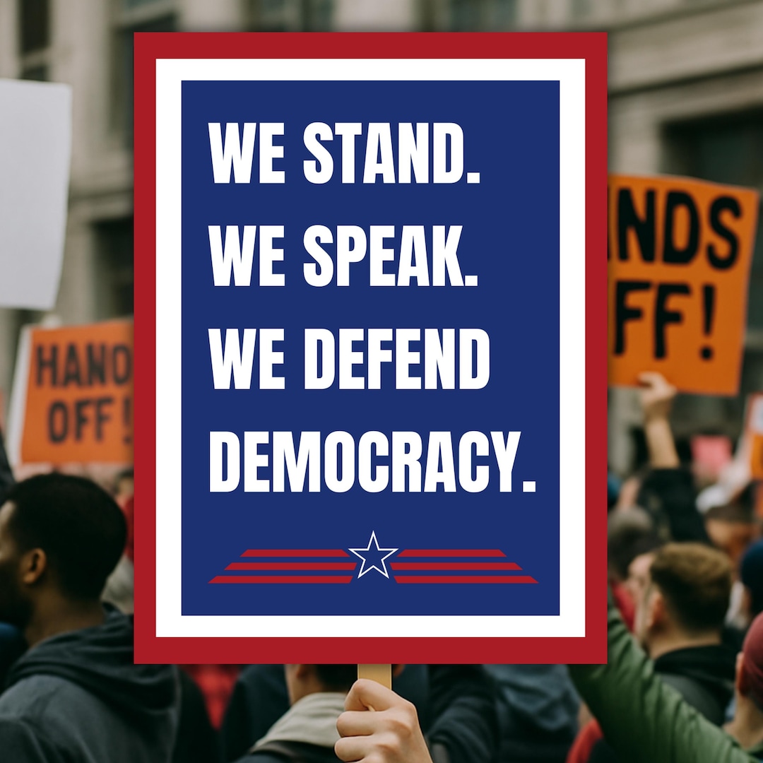 We Stand for Democracy Protest Sign, No Kings (digital Download) - Etsy