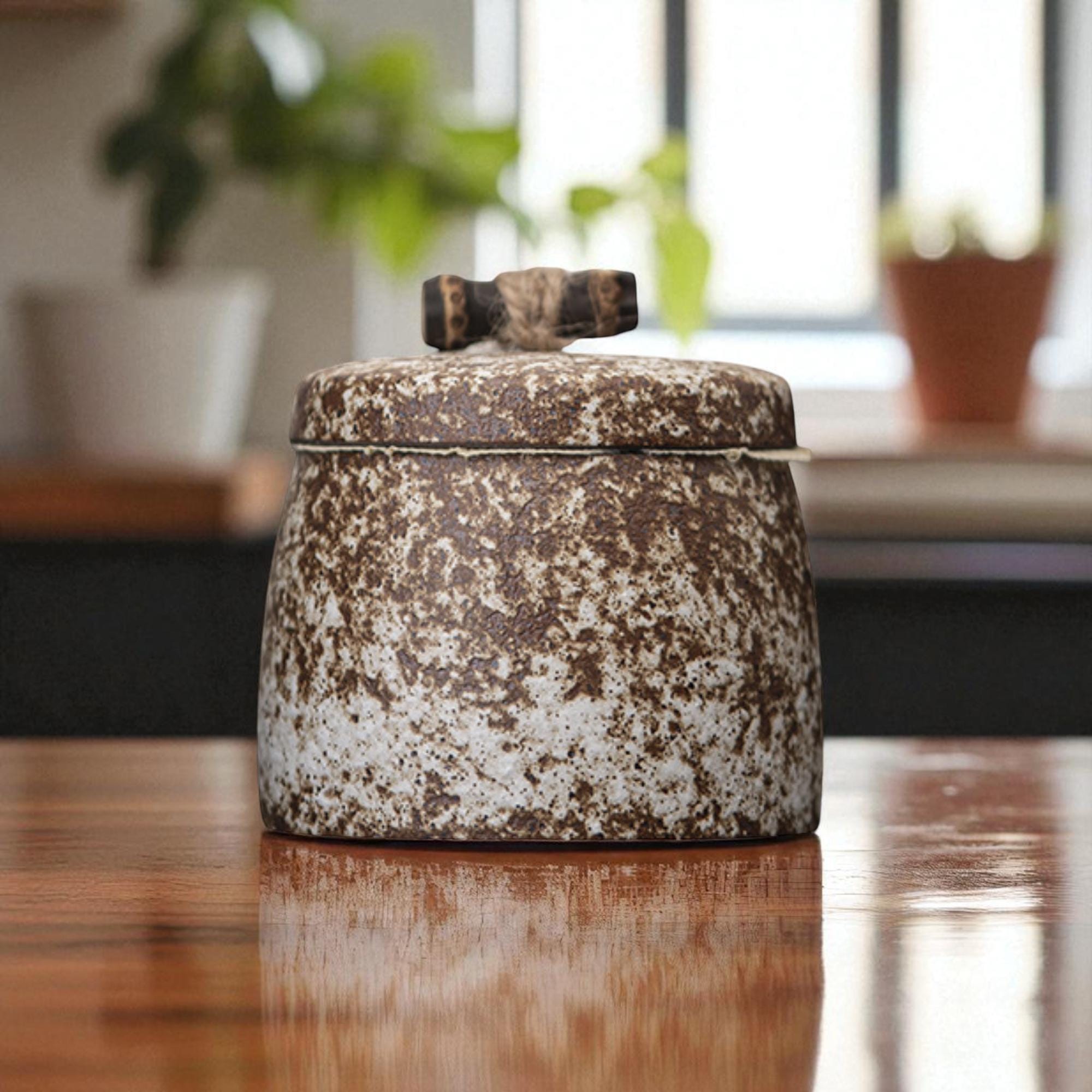 Mini Glazed Ceramic Tea Jar | Stoneware Spice Canister - Etsy