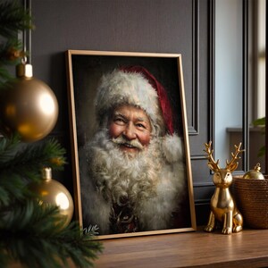 Vintage Smiling Santa Claus Portrait Christmas Digital Download Art ...
