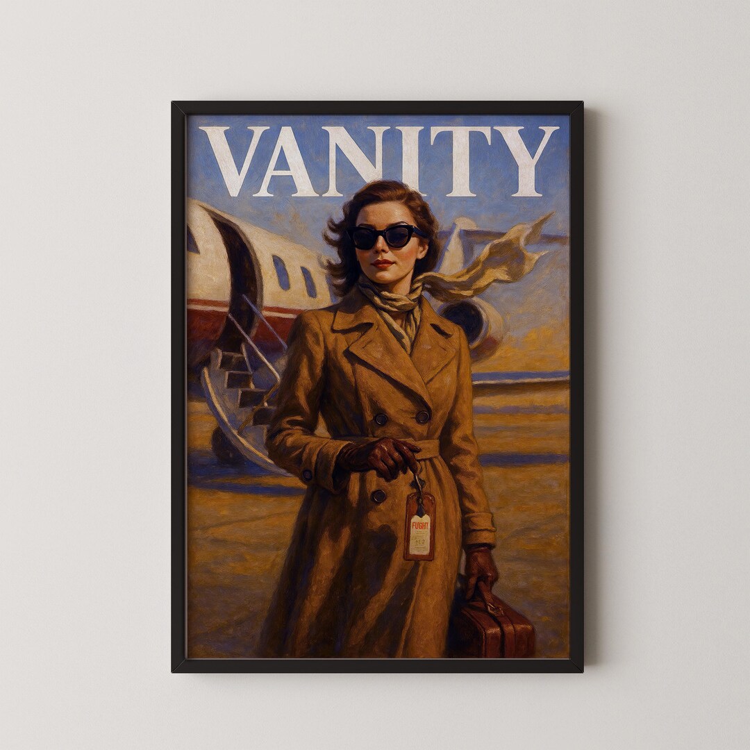 Vintage Vanity Magazine Cover Art Print, Glamorous 1950s Travel - Etsy