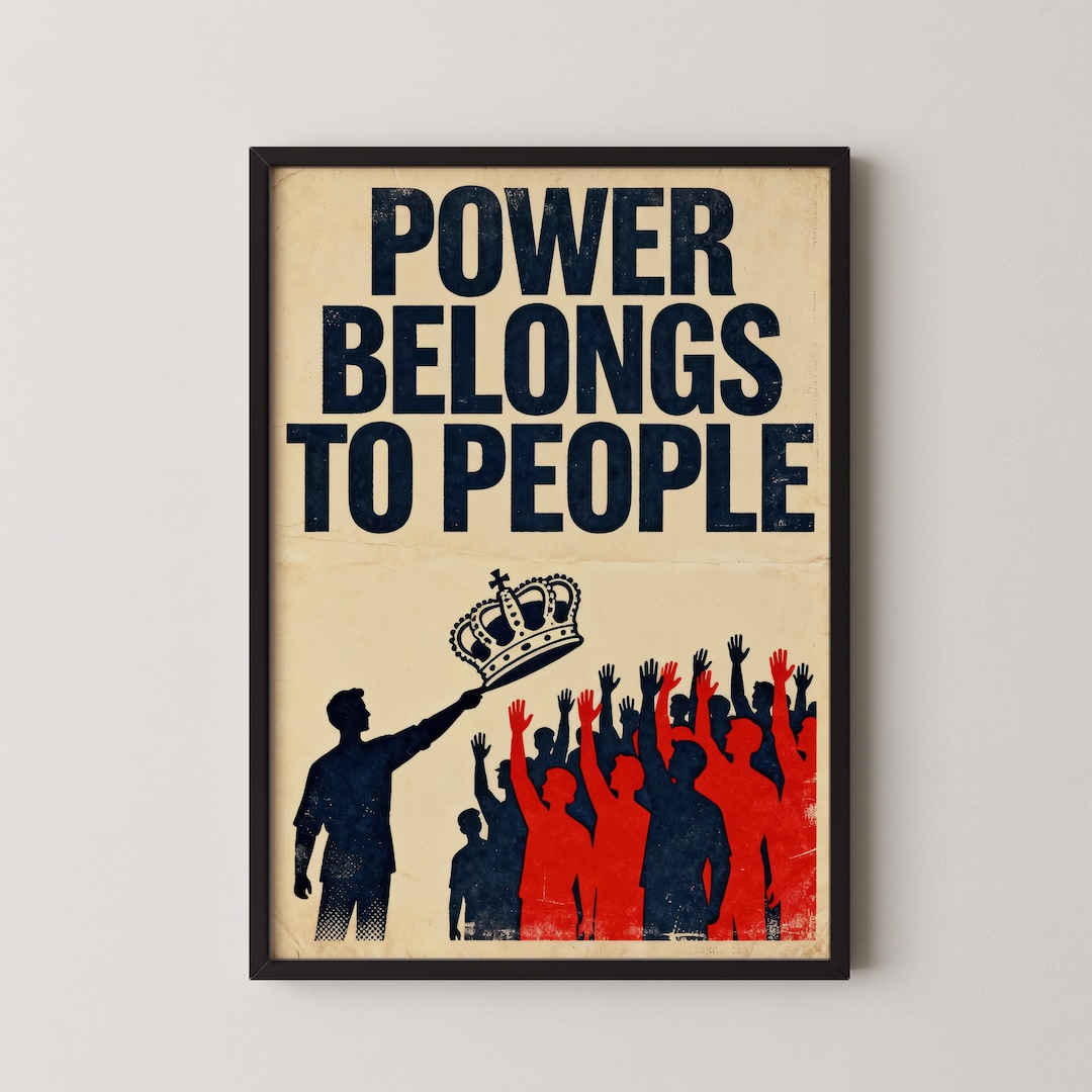 Bold 'power Belongs to People' Vintage Protest Poster Digital Download ...